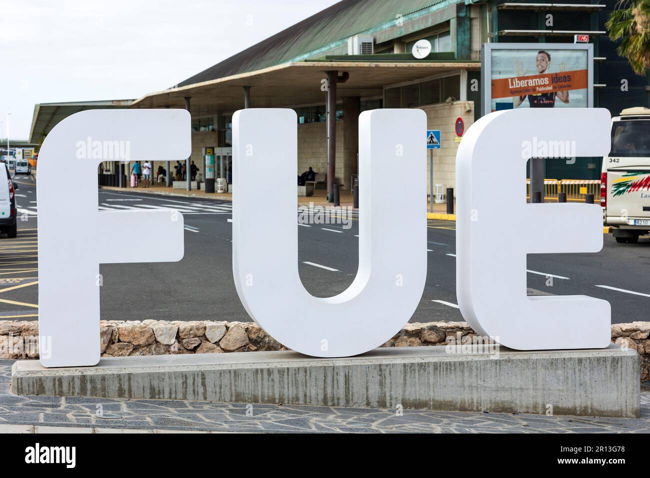 Fue sign at Fuertevntura Airport Fuerteventura Canary Islands Spain ...