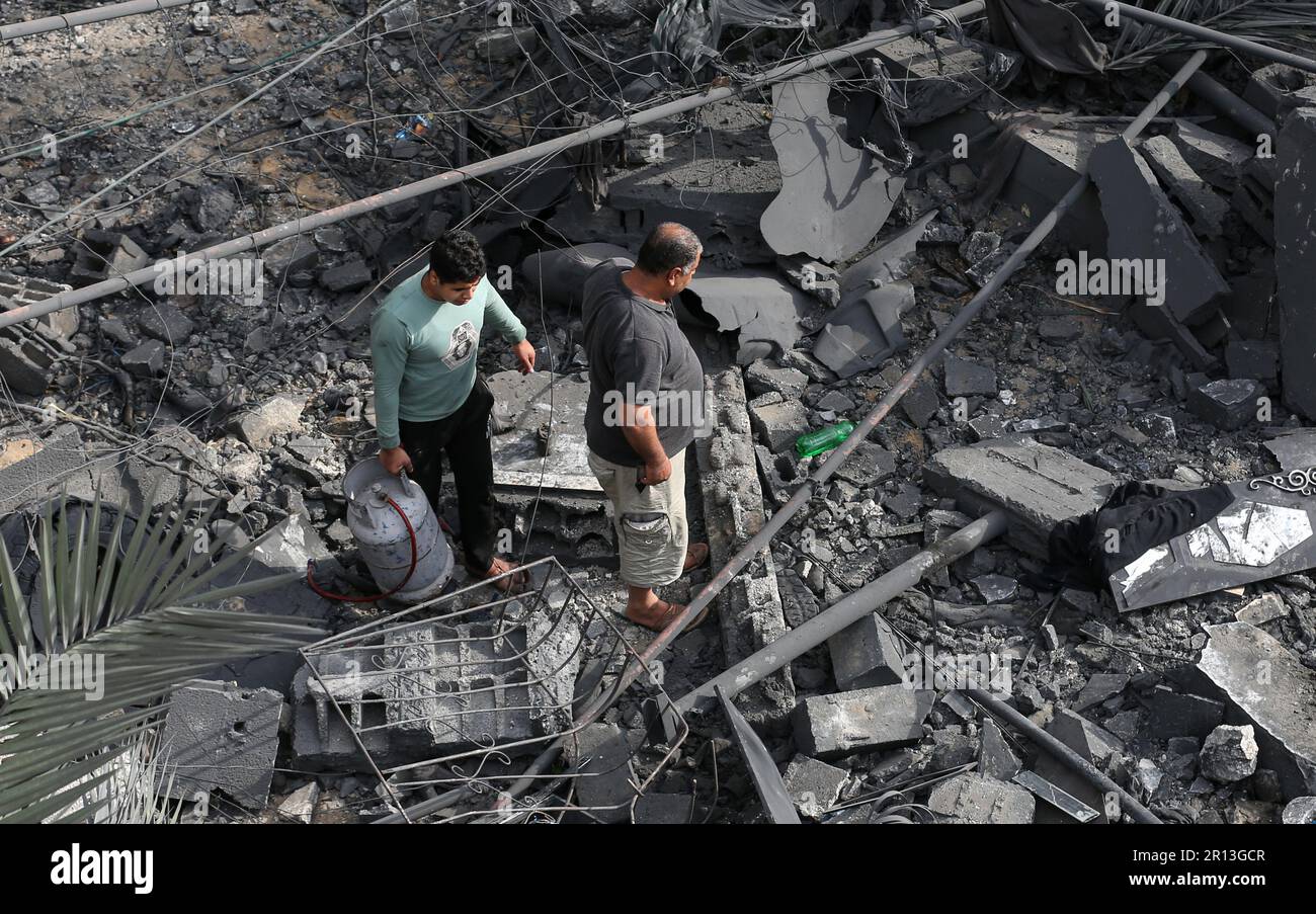 May 11, 2023, Gaza, Gaza strip, Palestine: Palestinian men from the Al ...