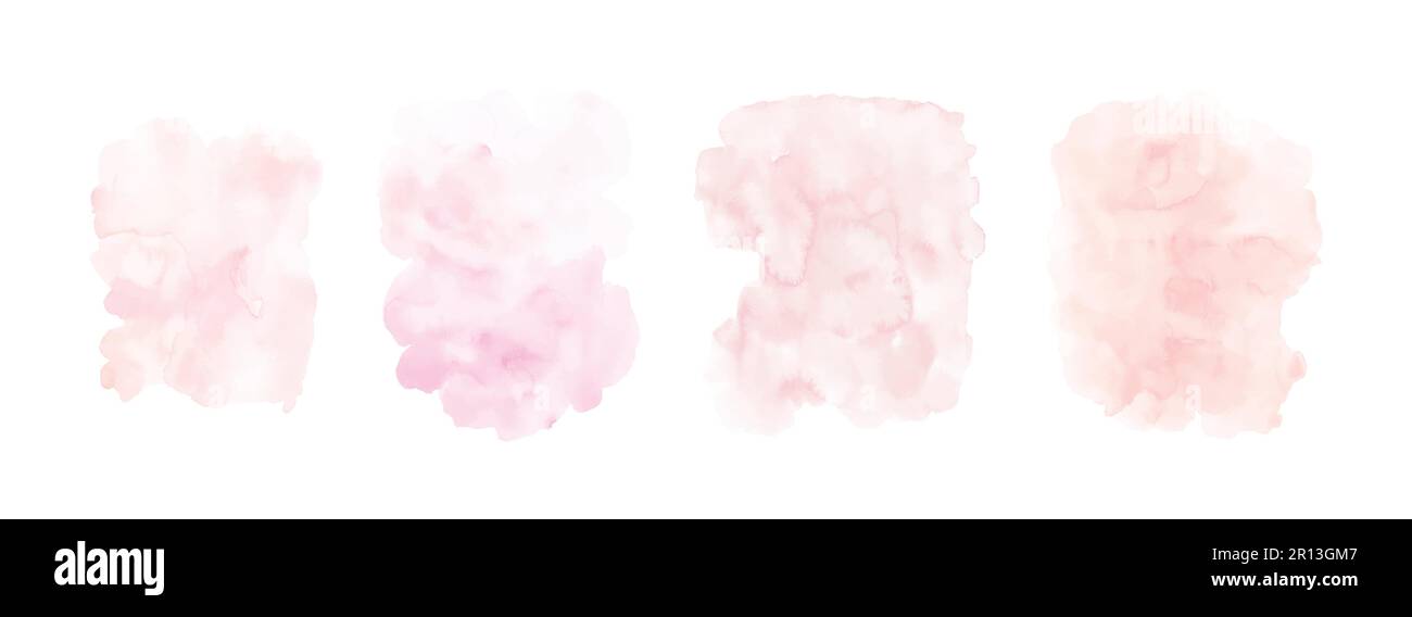 Set of pink watercolor texture stain, Watercolor hand-painted art ...