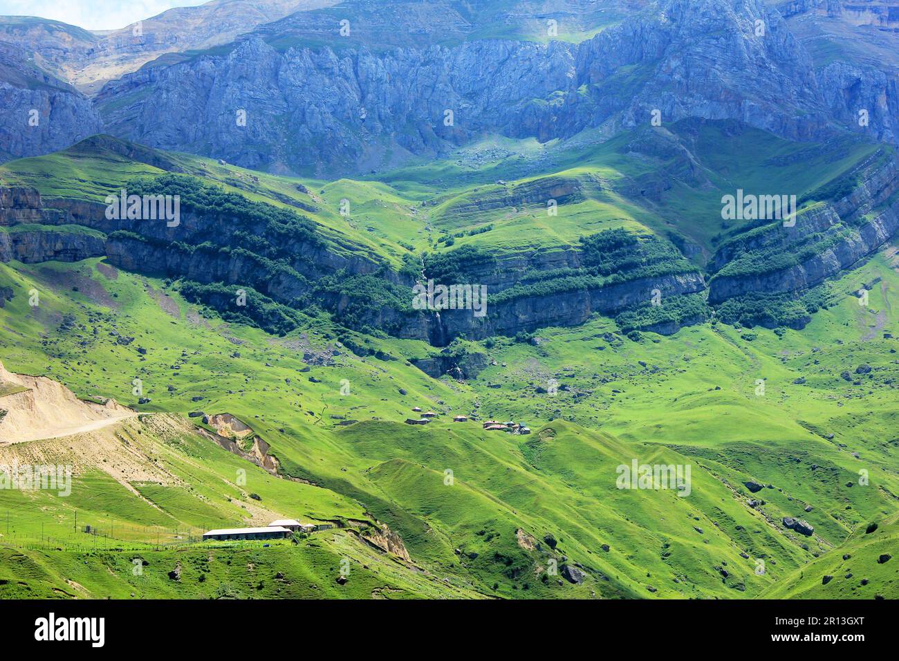 Beautiful green mountains. Laza village. Kusar region. Azerbaijan Stock ...