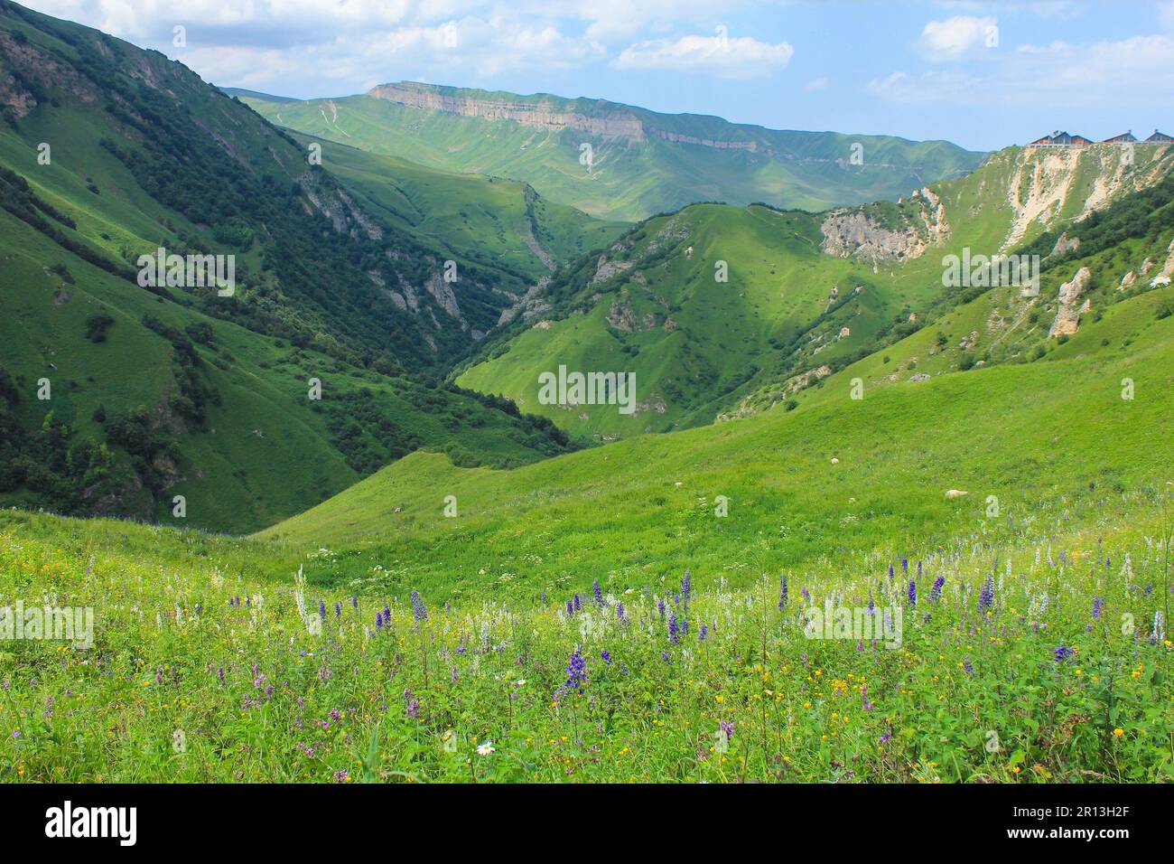 Beautiful green mountains. Laza village. Kusar region. Azerbaijan Stock ...