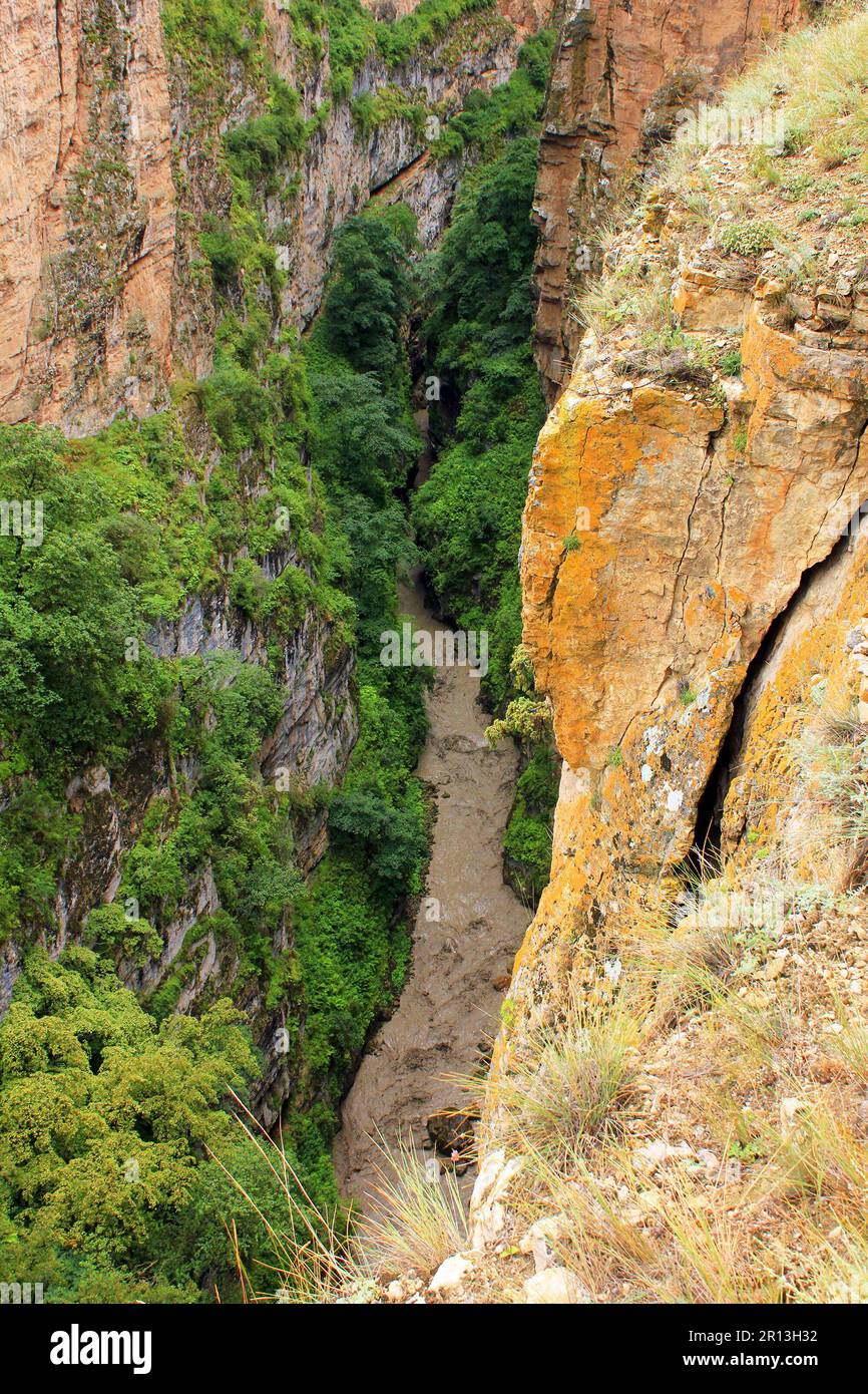 Beautiful gorge in the mountains. Gryz village. Guba region. Azerbaijan ...