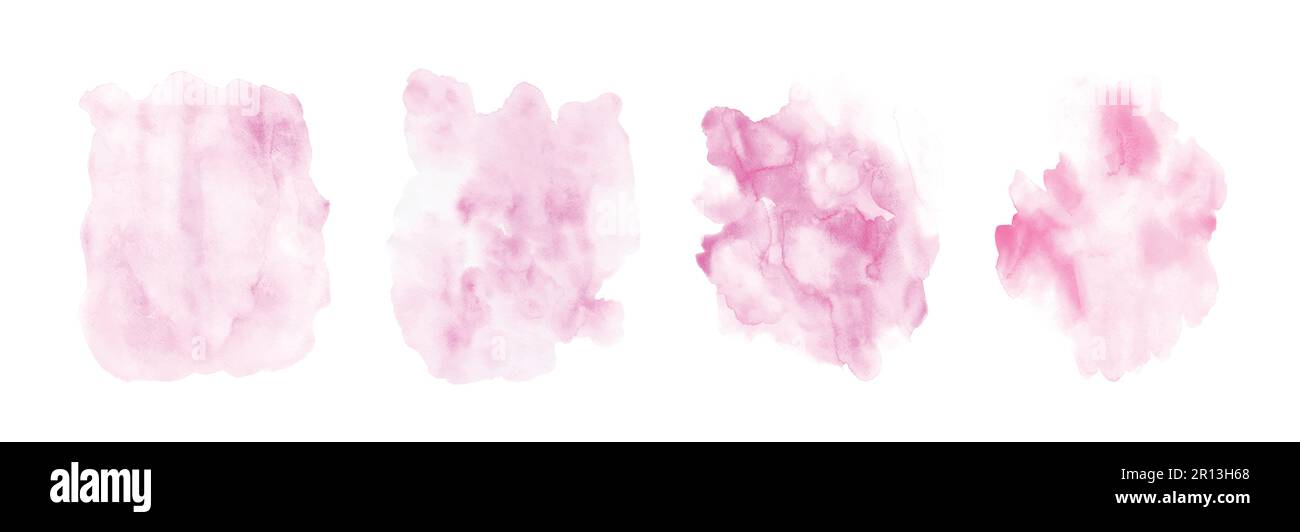 Set of pink watercolor texture stain, Watercolor hand-painted art ...
