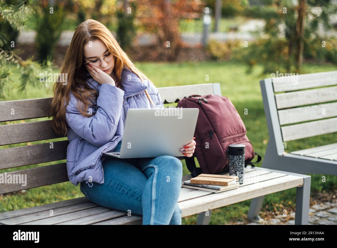 Managing Stress in High School. Stressed and tired student girl with ...