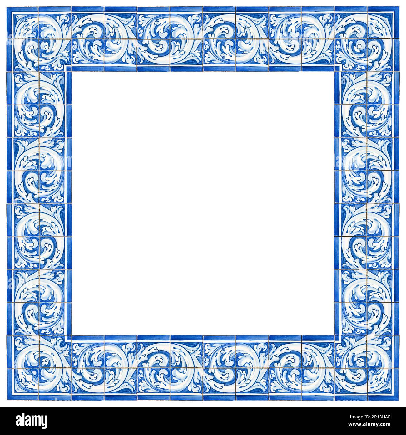 Frame design with typical portuguese decorations with colored ceramic ...