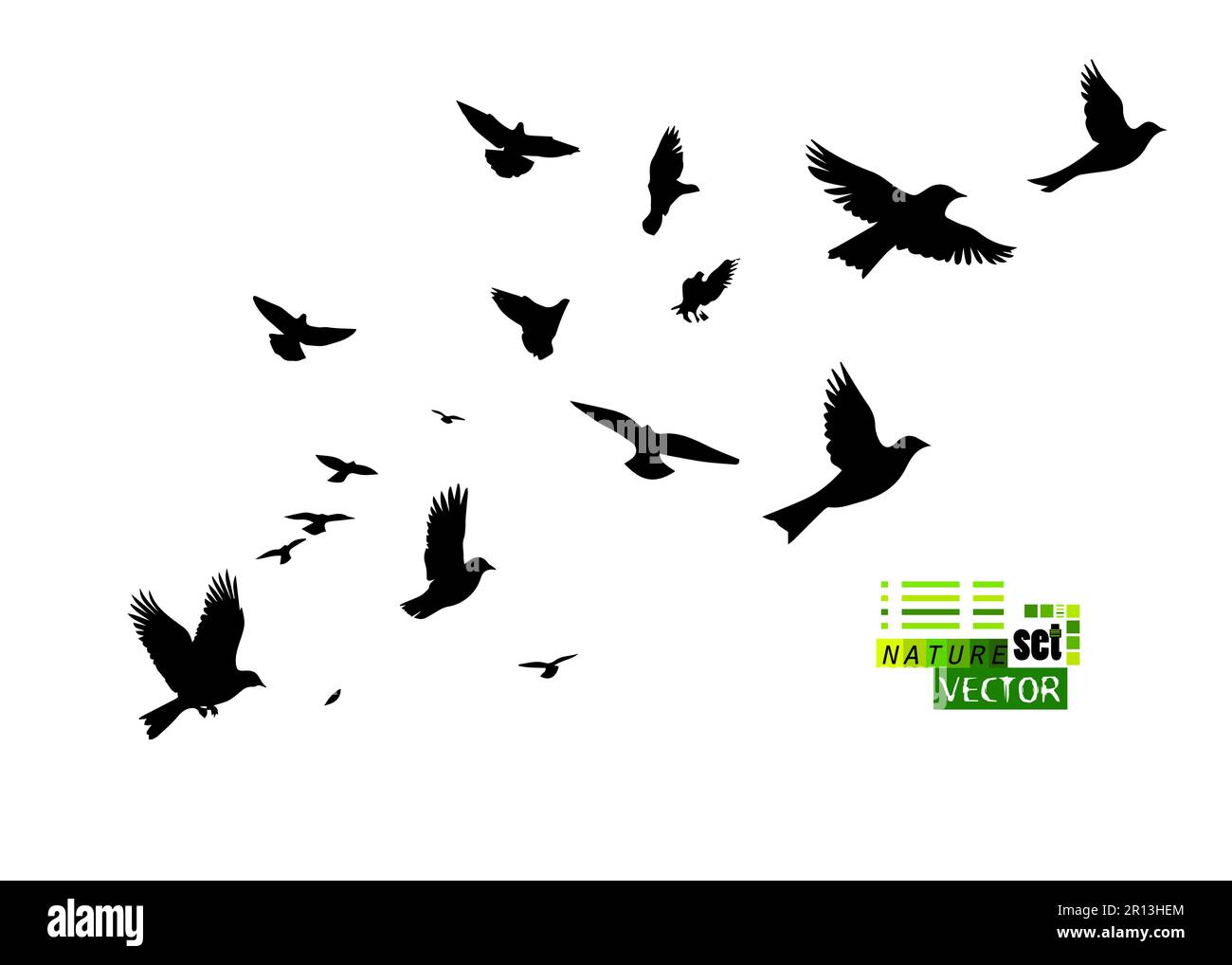 A flock of flying birds. Vector illustration Stock Vector Image & Art ...