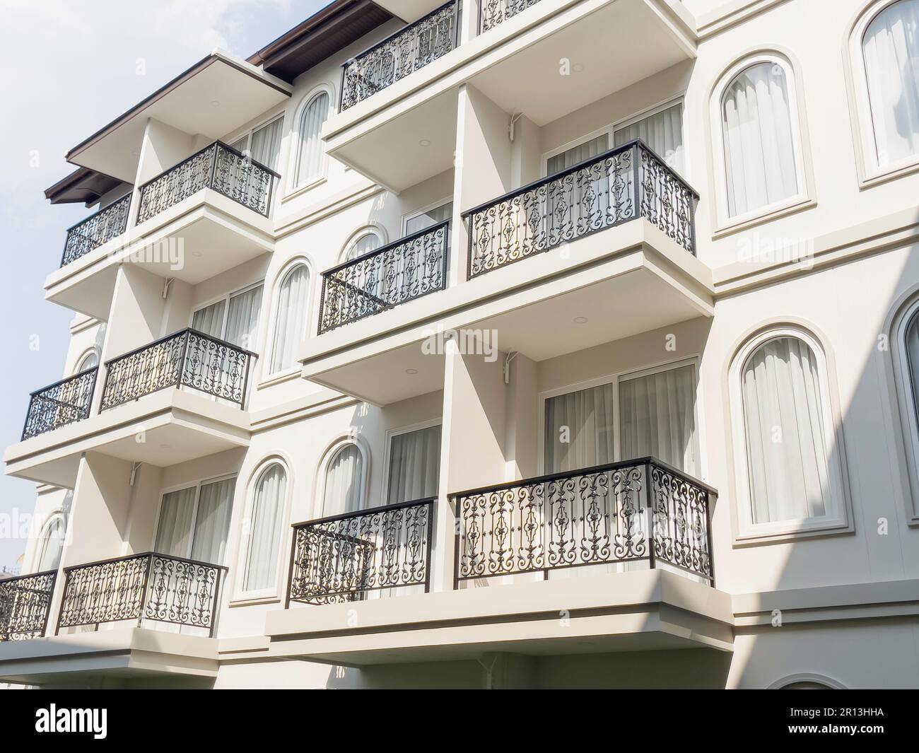 Summer sunlight building facade outdoors, stock photo Stock Photo - Alamy