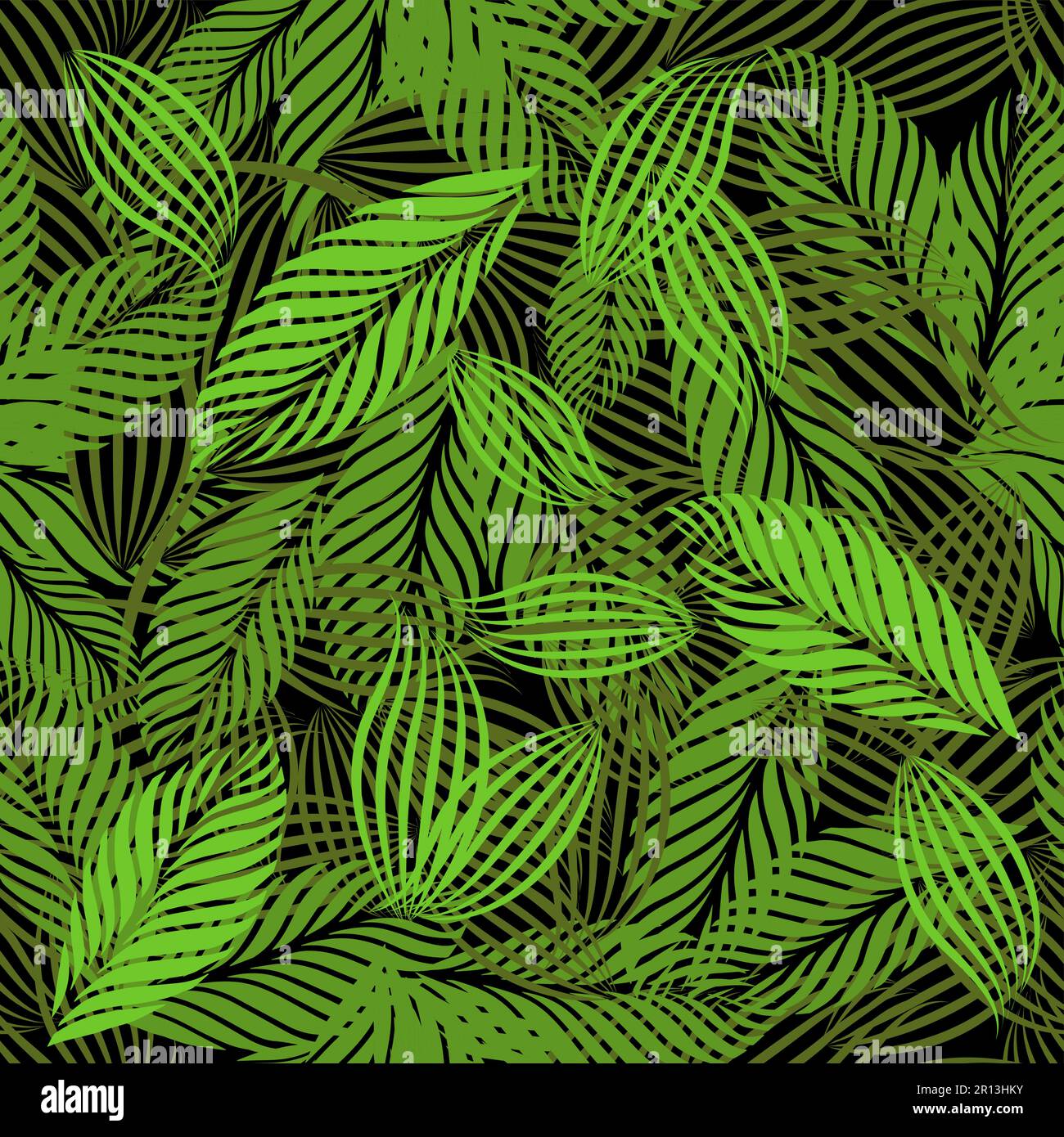 Seamless pattern green graphic tree leaves. Vector illustration Stock ...