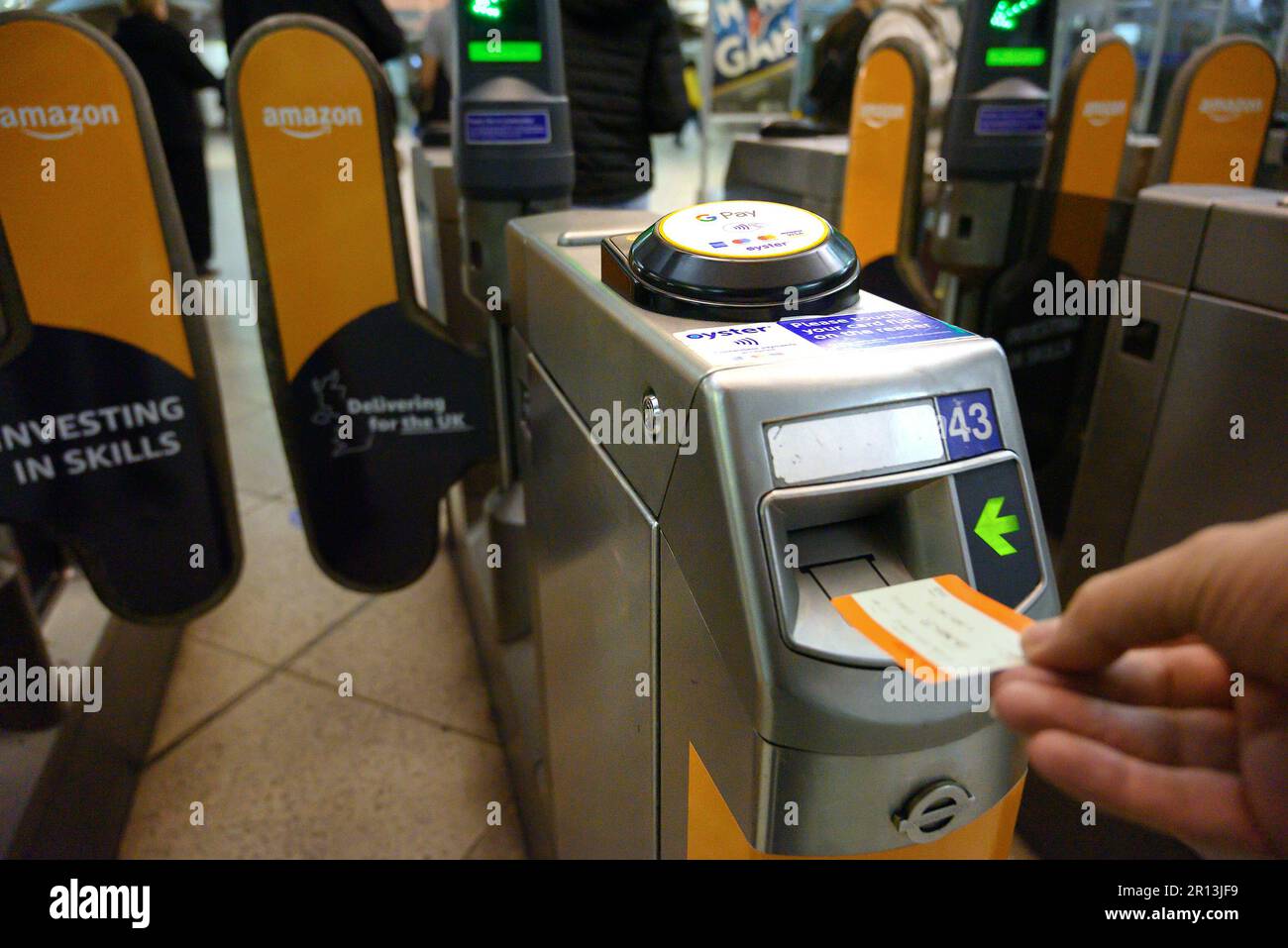 London, England, UK. Ticket barrier on the London Underground ...