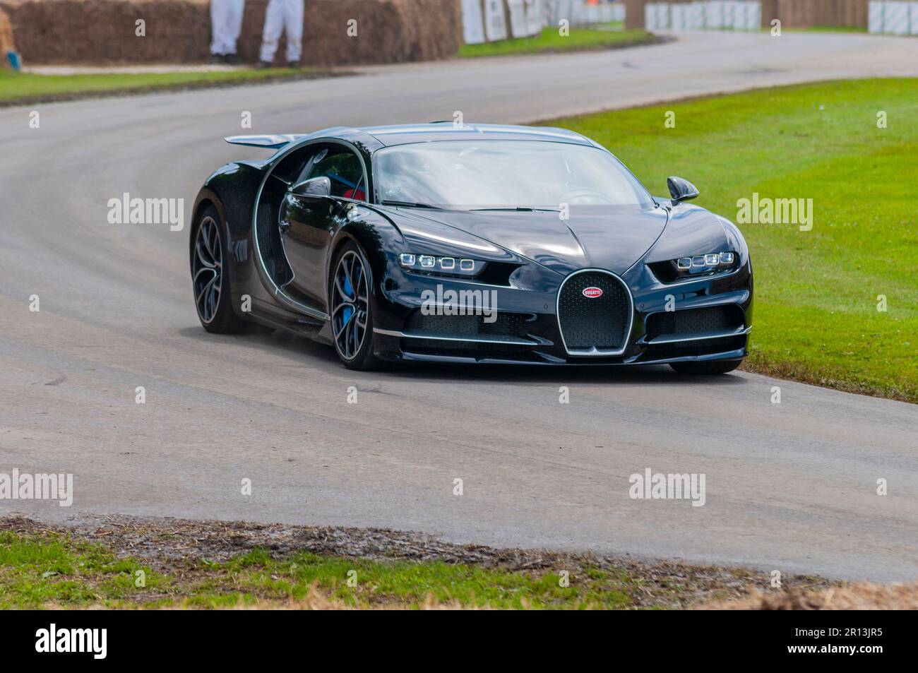 Bugatti Chiron driving up the hill climb at the Goodwood Festival of ...
