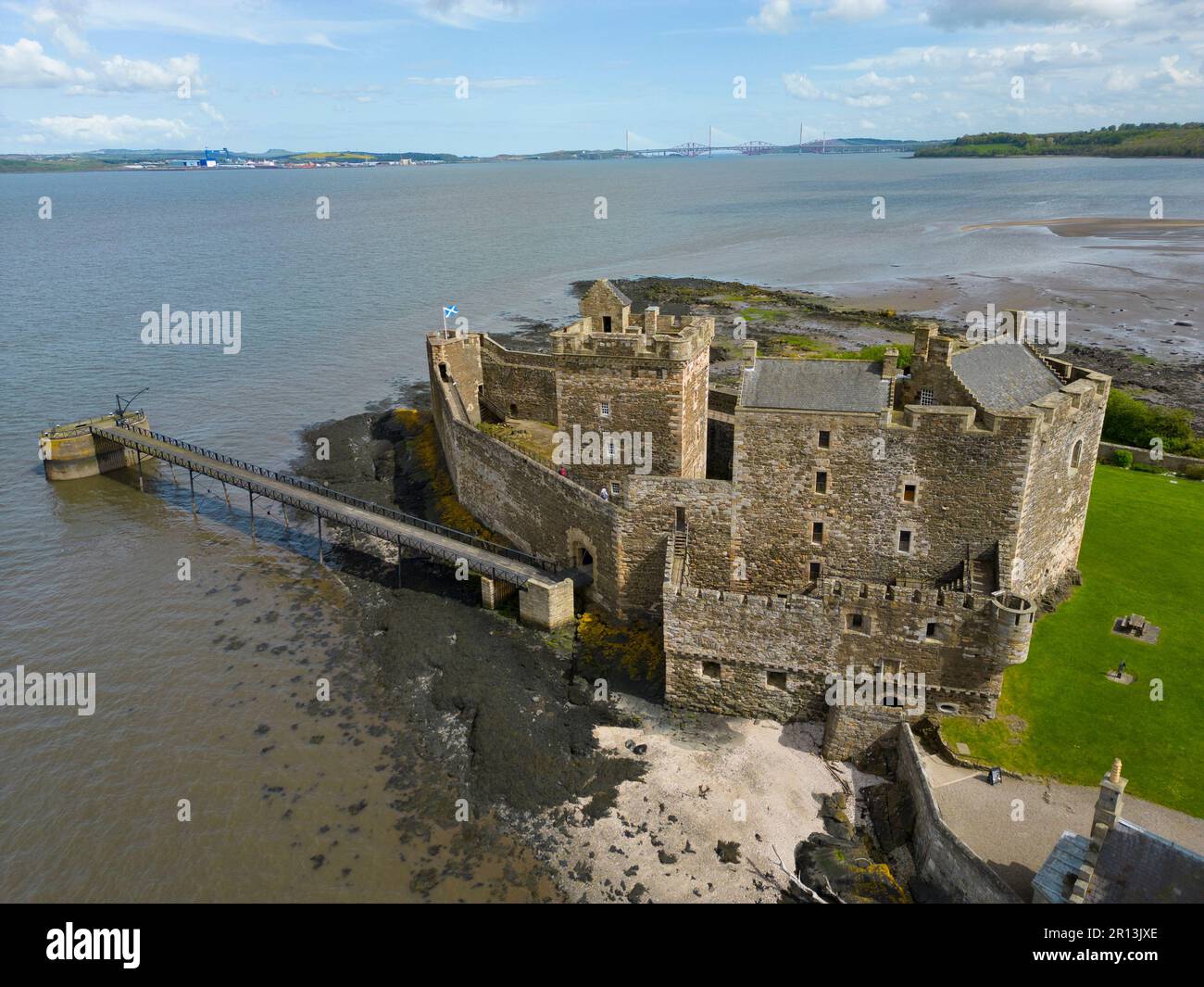 Aerial view of Blackness Castle in West Lothian, Scotland, UK Stock ...