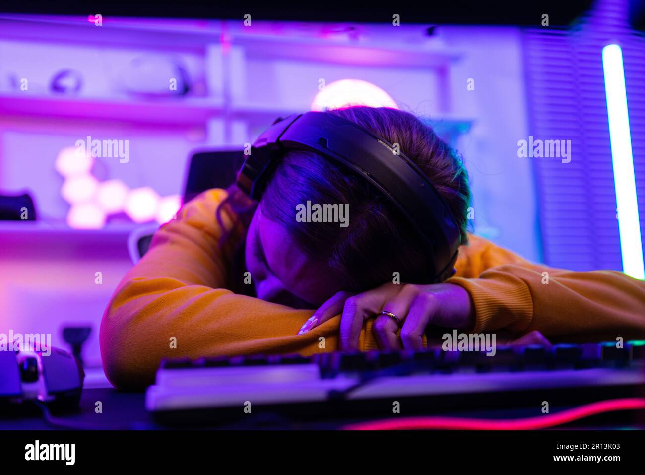 After a lengthy period of practice, professional gamer always get neck ...