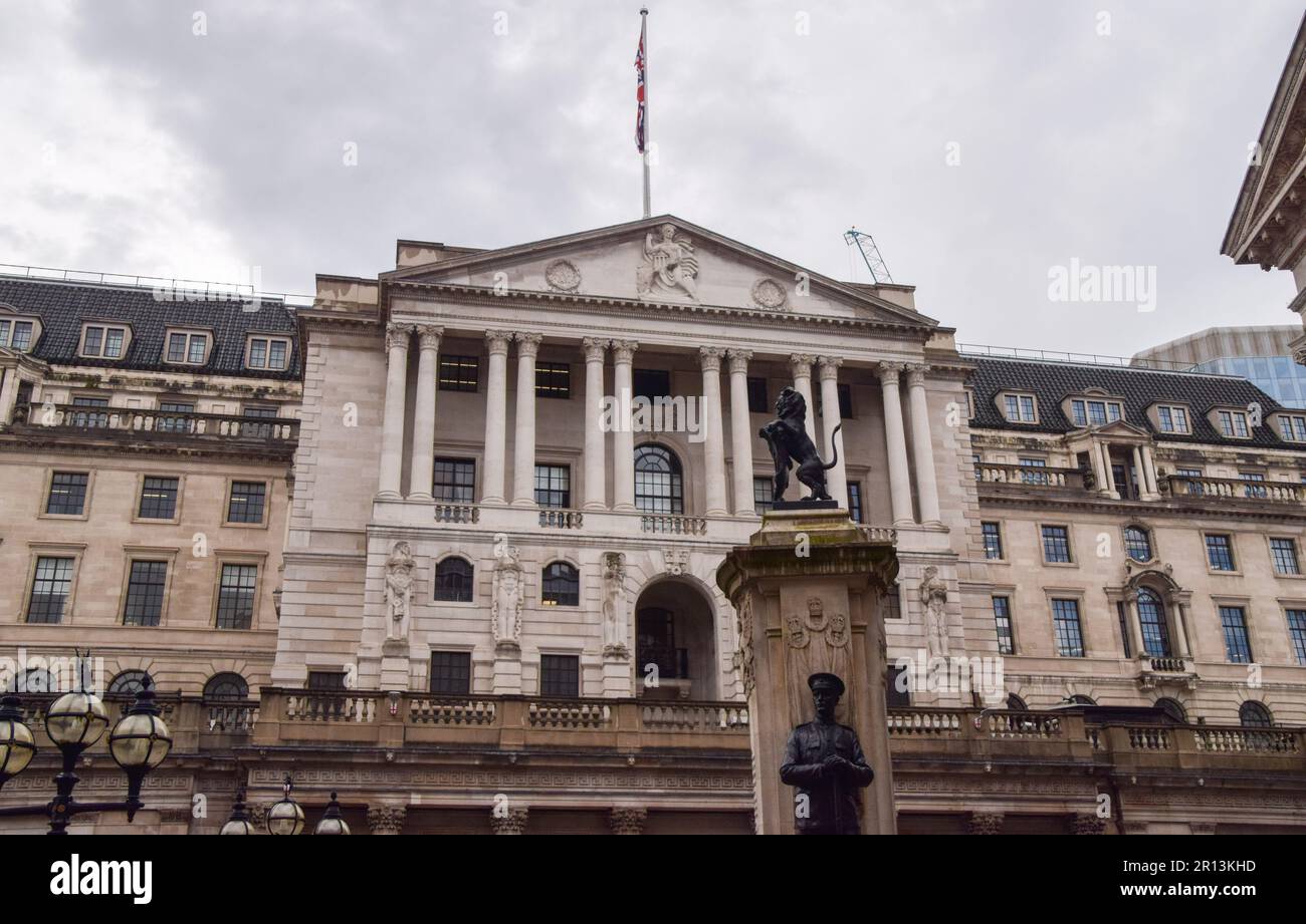 London, UK. 11th May 2023. Exterior view of the Bank Of England in the ...