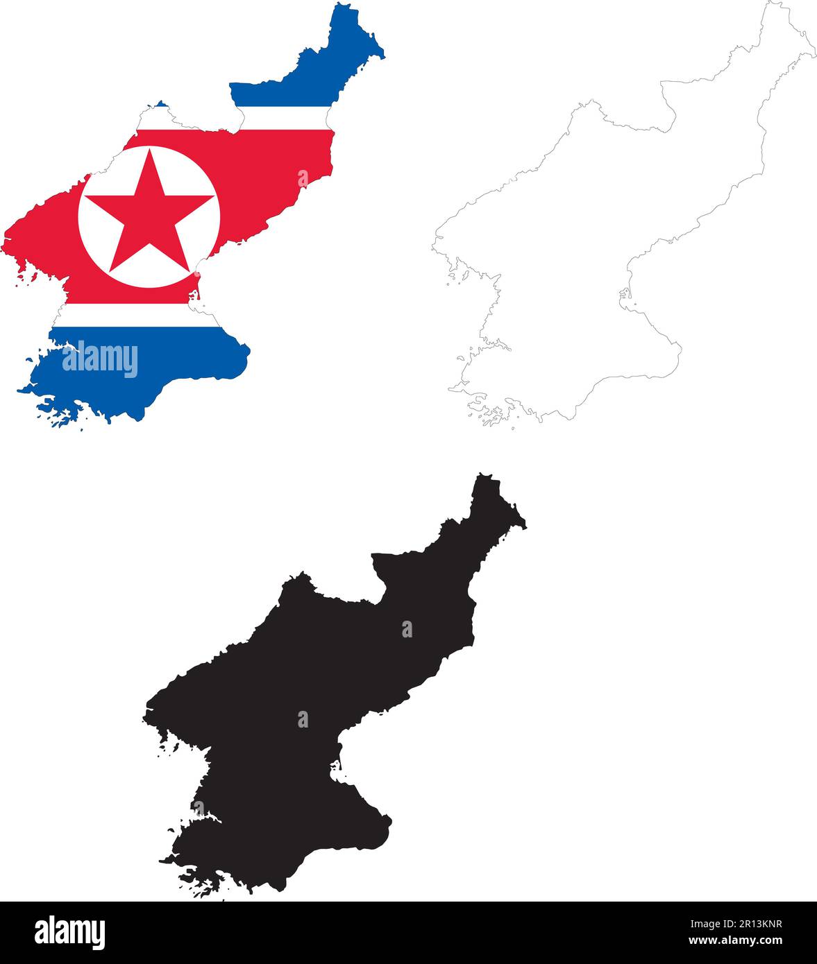 Map North Korea on white background. North Korea Map Outline. North ...