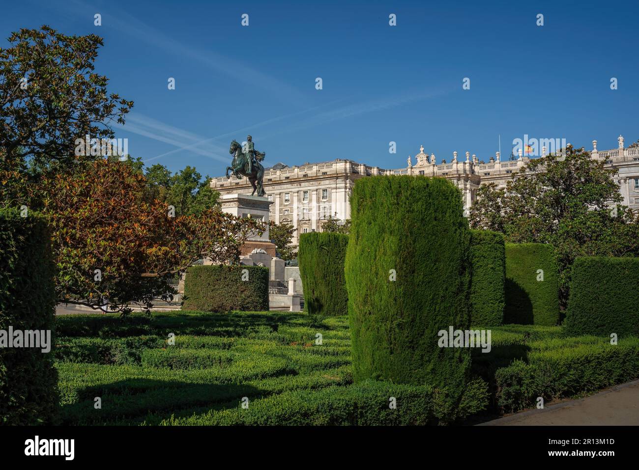 Plaza de Oriente Square with Monument to Philip IV (Felipe IV) - Madrid ...