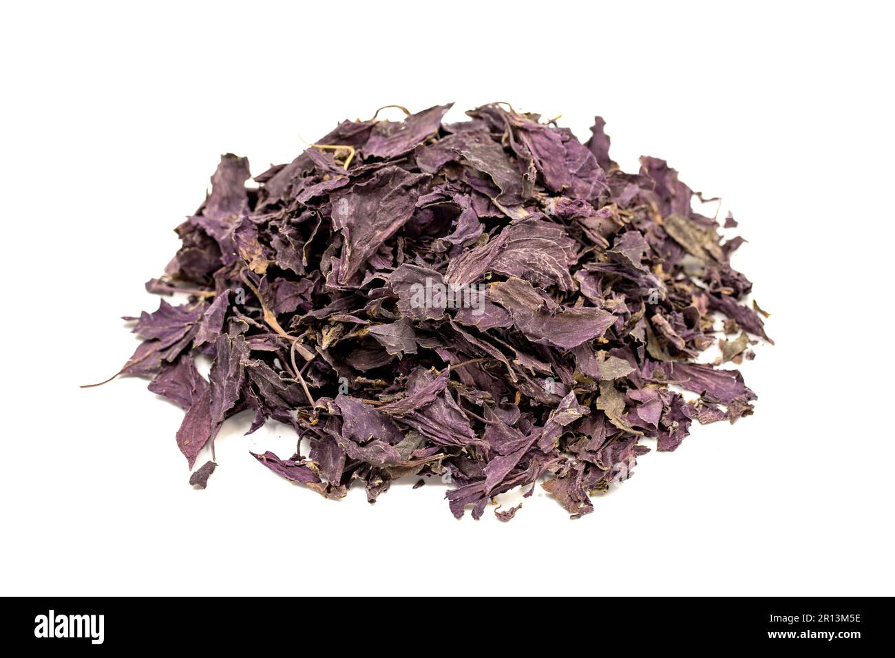 Red basil. Spices concept. Dried red basil spice isolated on white ...
