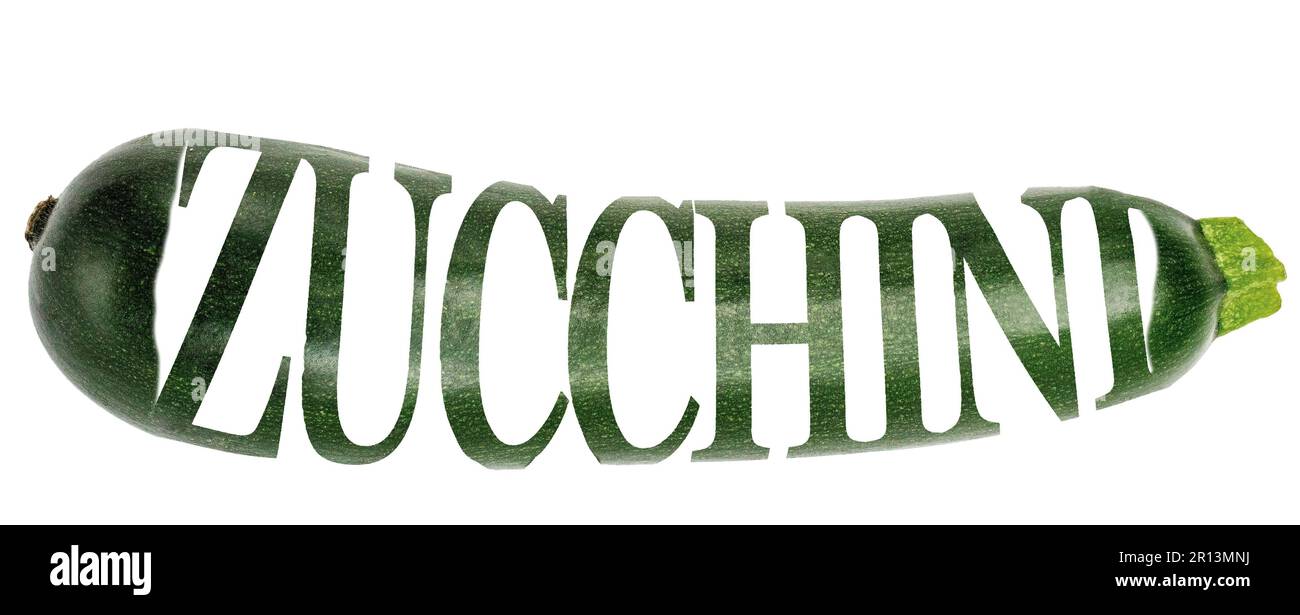 Fresh whole zucchini on a white isolated background. Creative idea ...