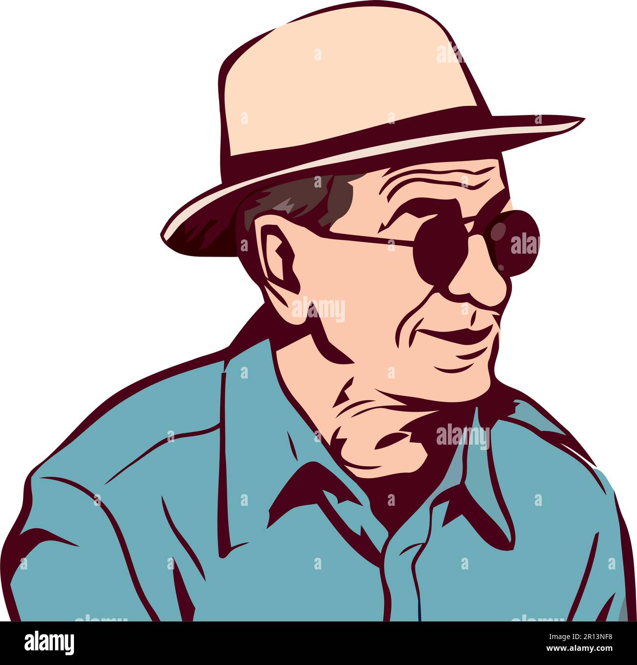 Smiling grandfather sketch style character Stock Vector Image & Art - Alamy