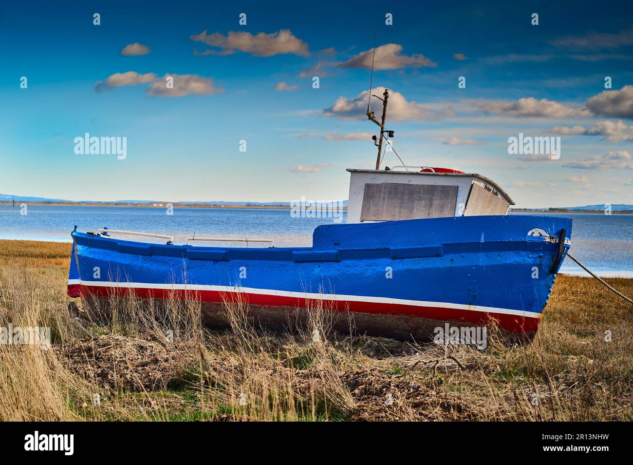 Inshore fishing boat the "Tyne Lady" boarded up and beached on the ...