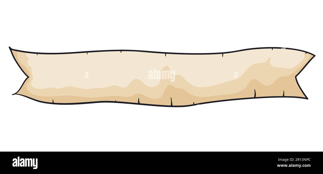 Template design on a long parchment paper. Cartoon style design on ...