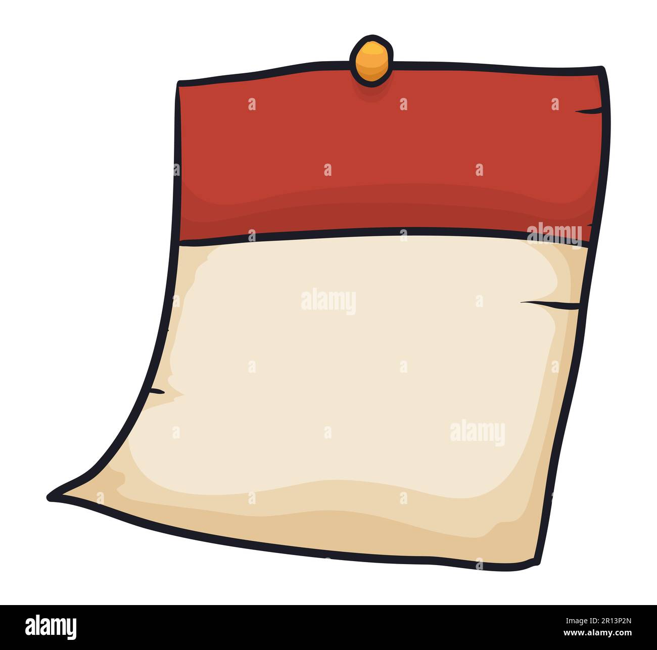 Template design with vintage loose-leaf calendar page pinned with ...