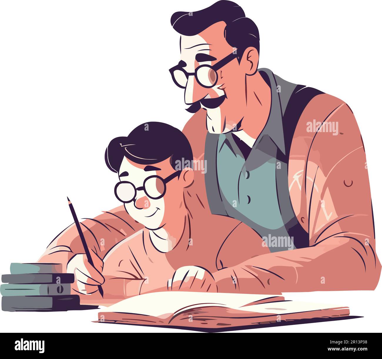 Smiling family reading books, learning and growing Stock Vector Image ...