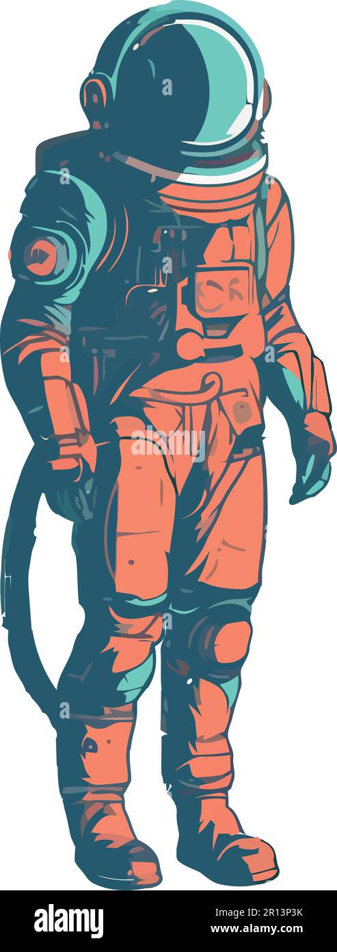 Futuristic astronaut in space suit with cyborg arm Stock Vector Image ...