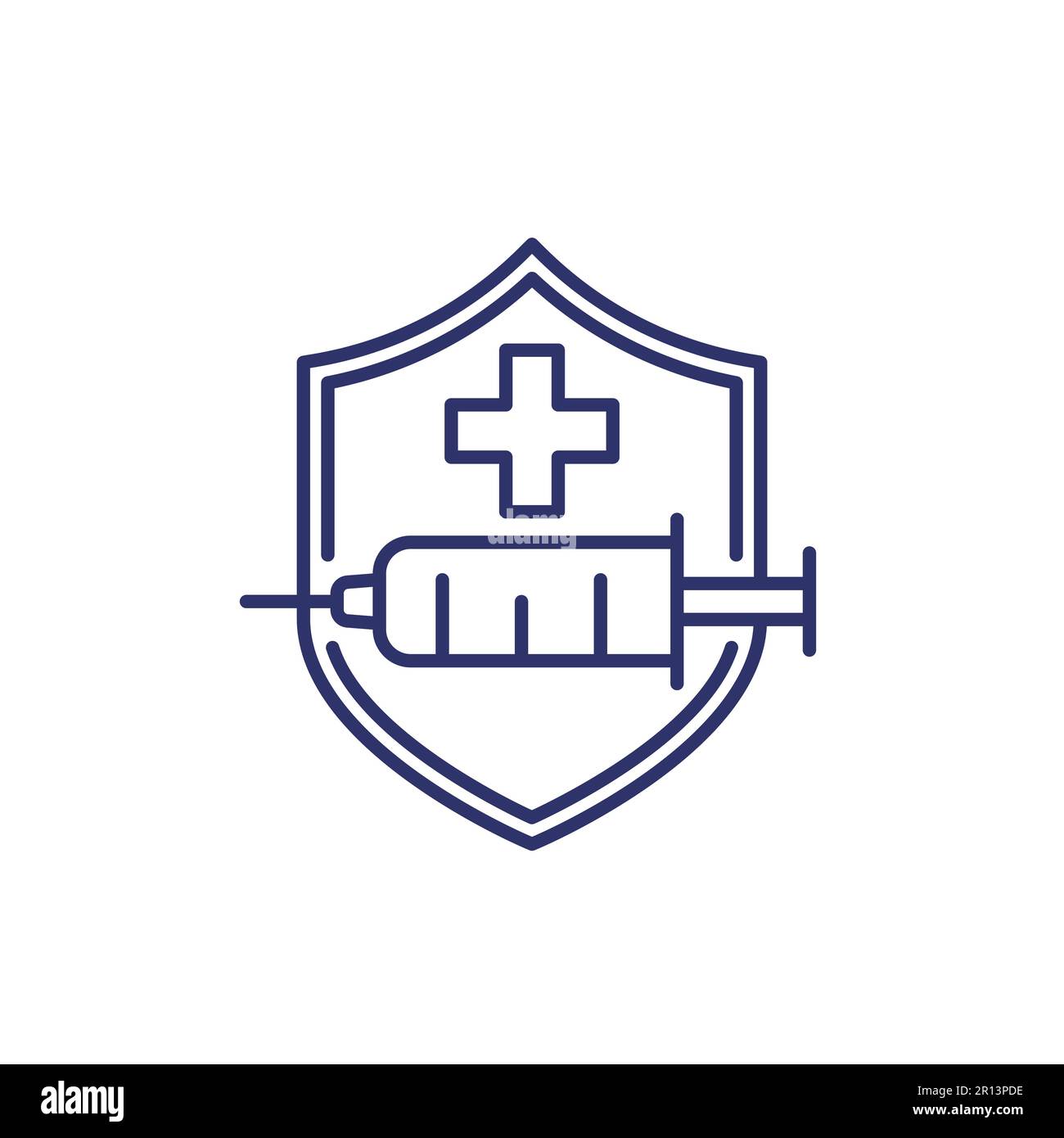 Medical syringe shield line Stock Vector Images - Alamy