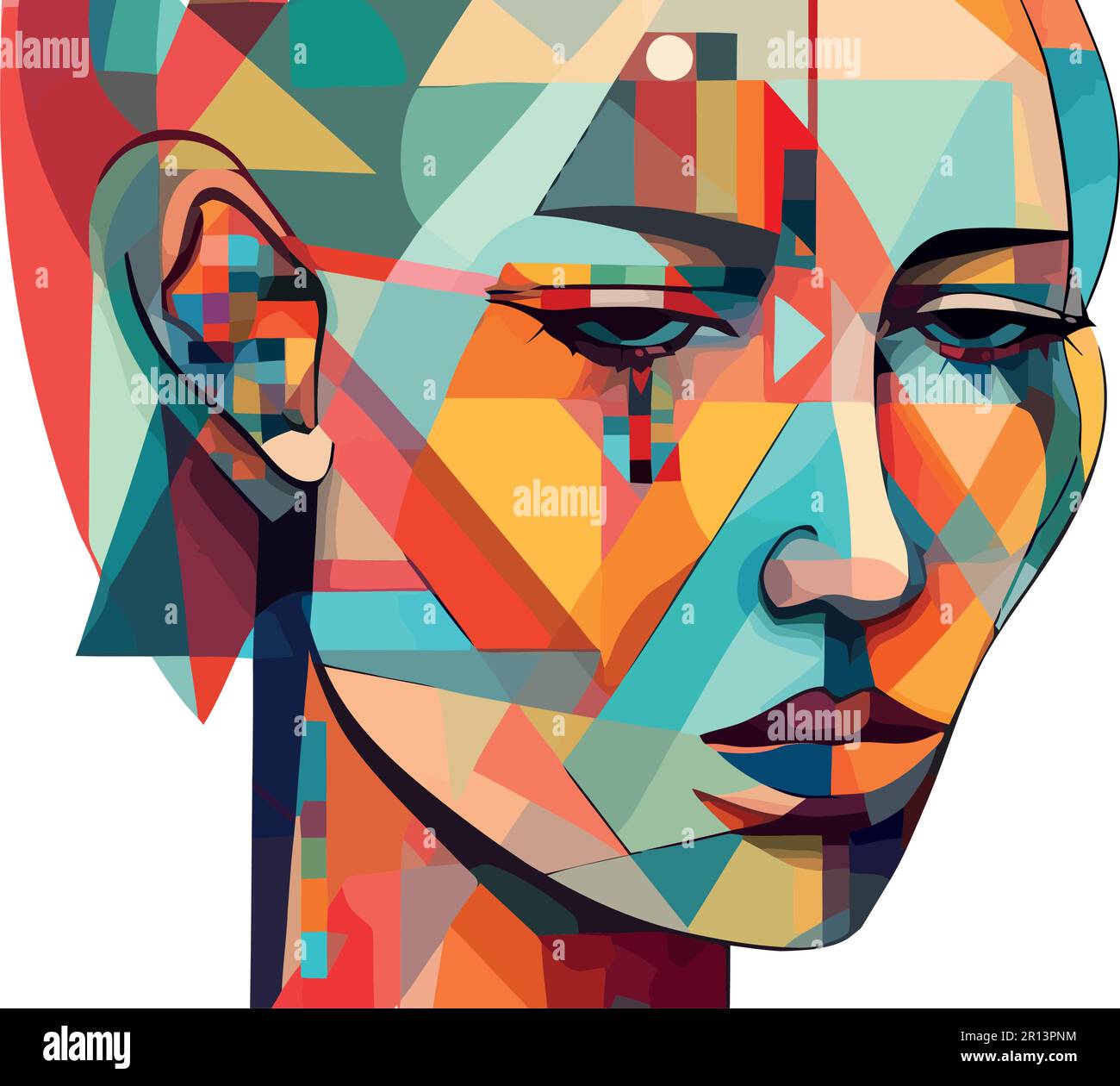 Abstract portrait of young adults in mosaic shape Stock Vector Image ...