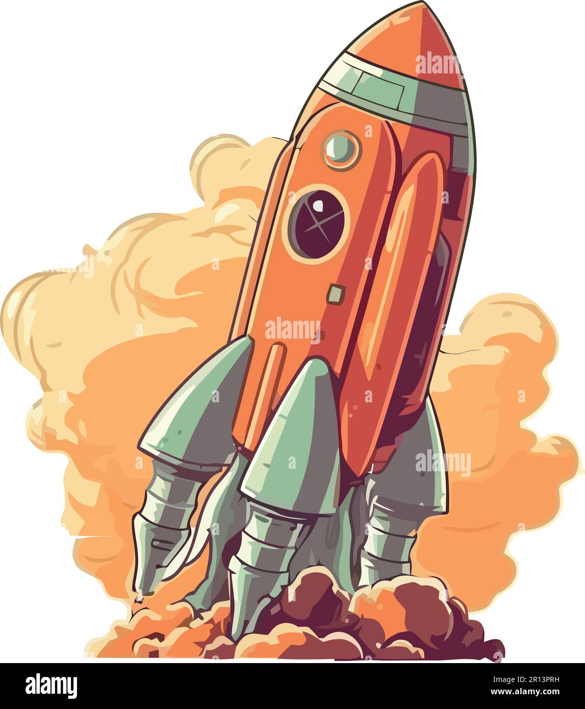 Cartoon rocket ship flying through hi-res stock photography and images ...