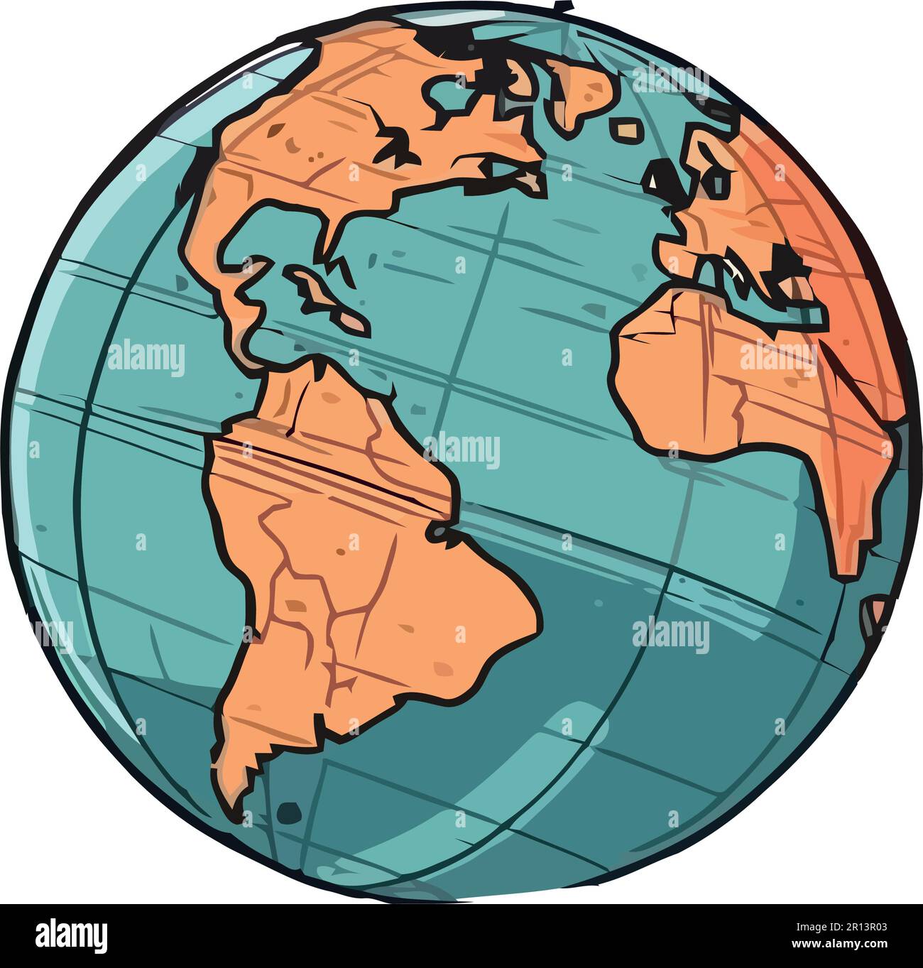 World map sphere symbolizes global journey Stock Vector Image & Art - Alamy