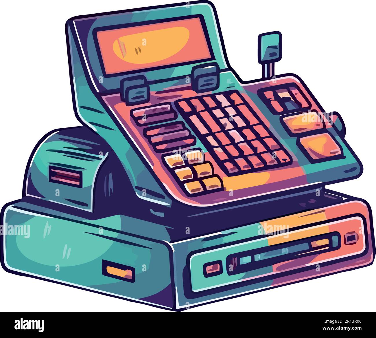 retro register machine supply tech Stock Vector Image & Art - Alamy