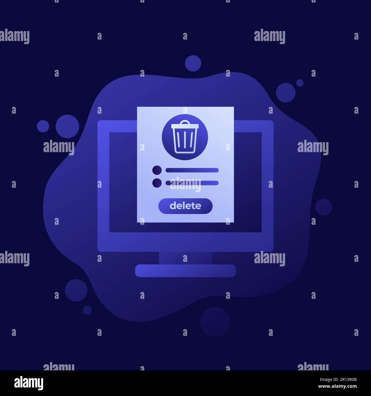 Trash Bin In Computer Delete Files Vector Design Stock Vector Image And Art Alamy