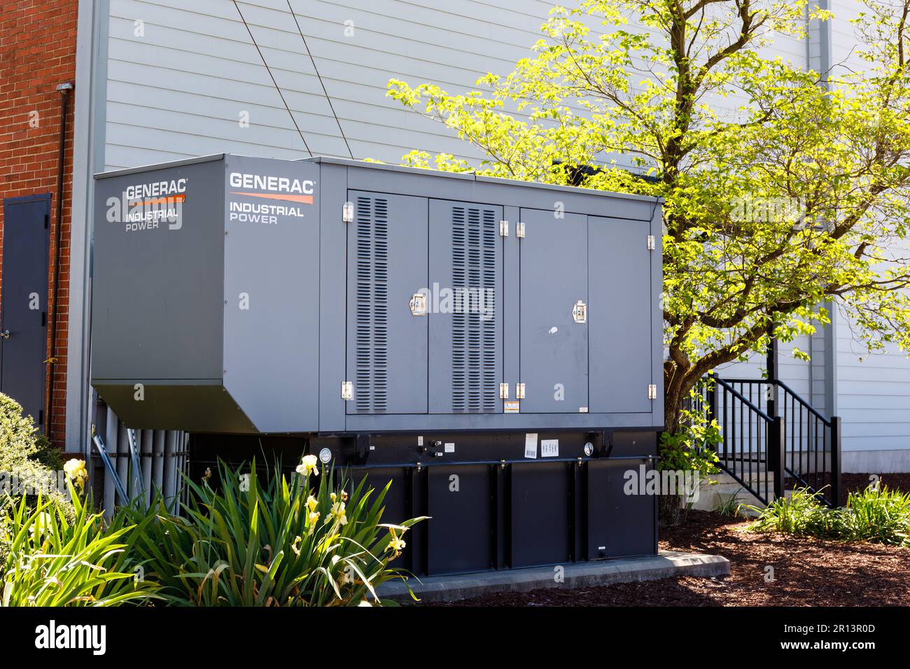 CANTON, NC, USA-4 MAY 2023: Generac Industrial Power backup generator ...