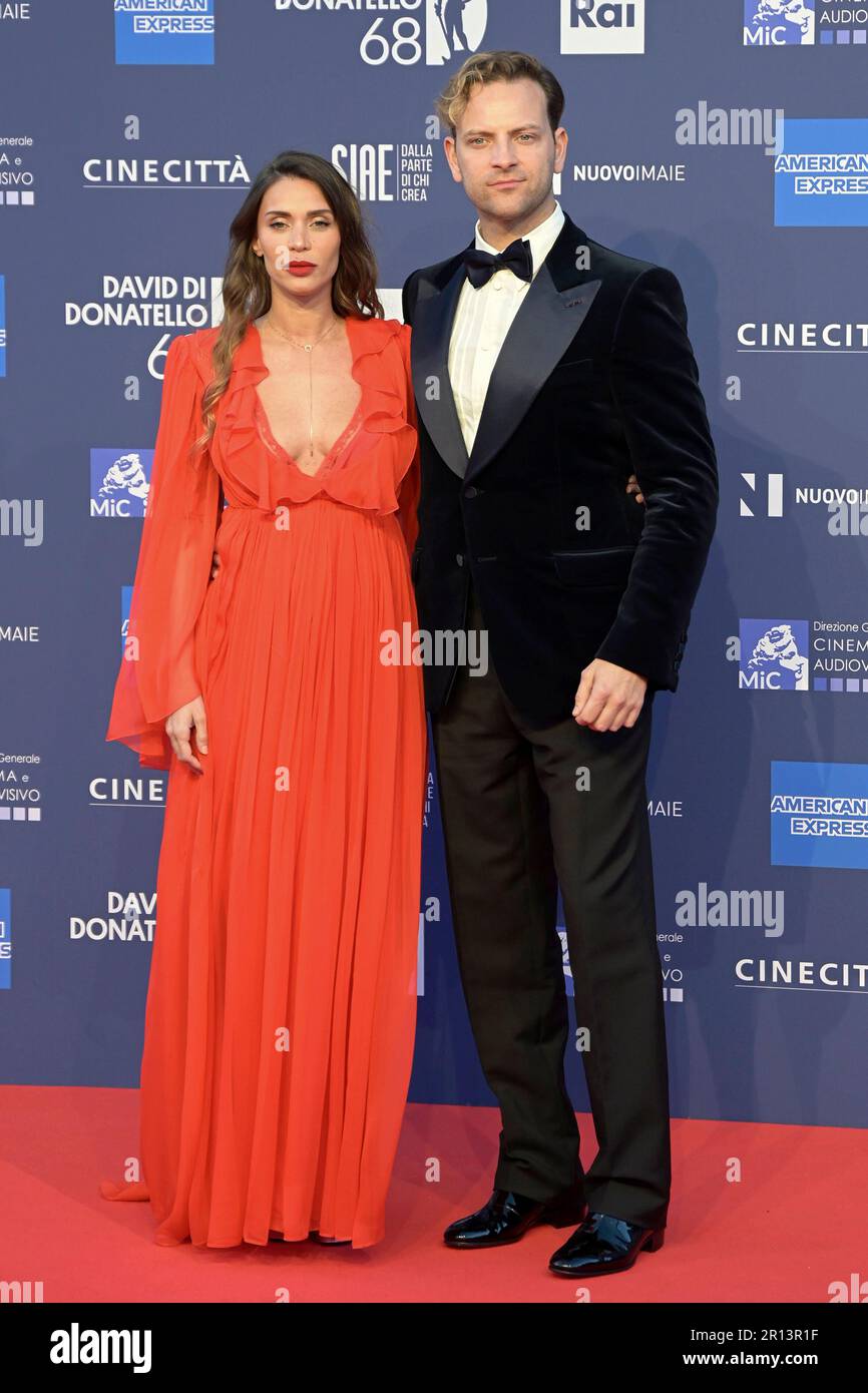 Rom, Italien. 10th May, 2023. Alessandro Borghi mit Partnerin Irene ...