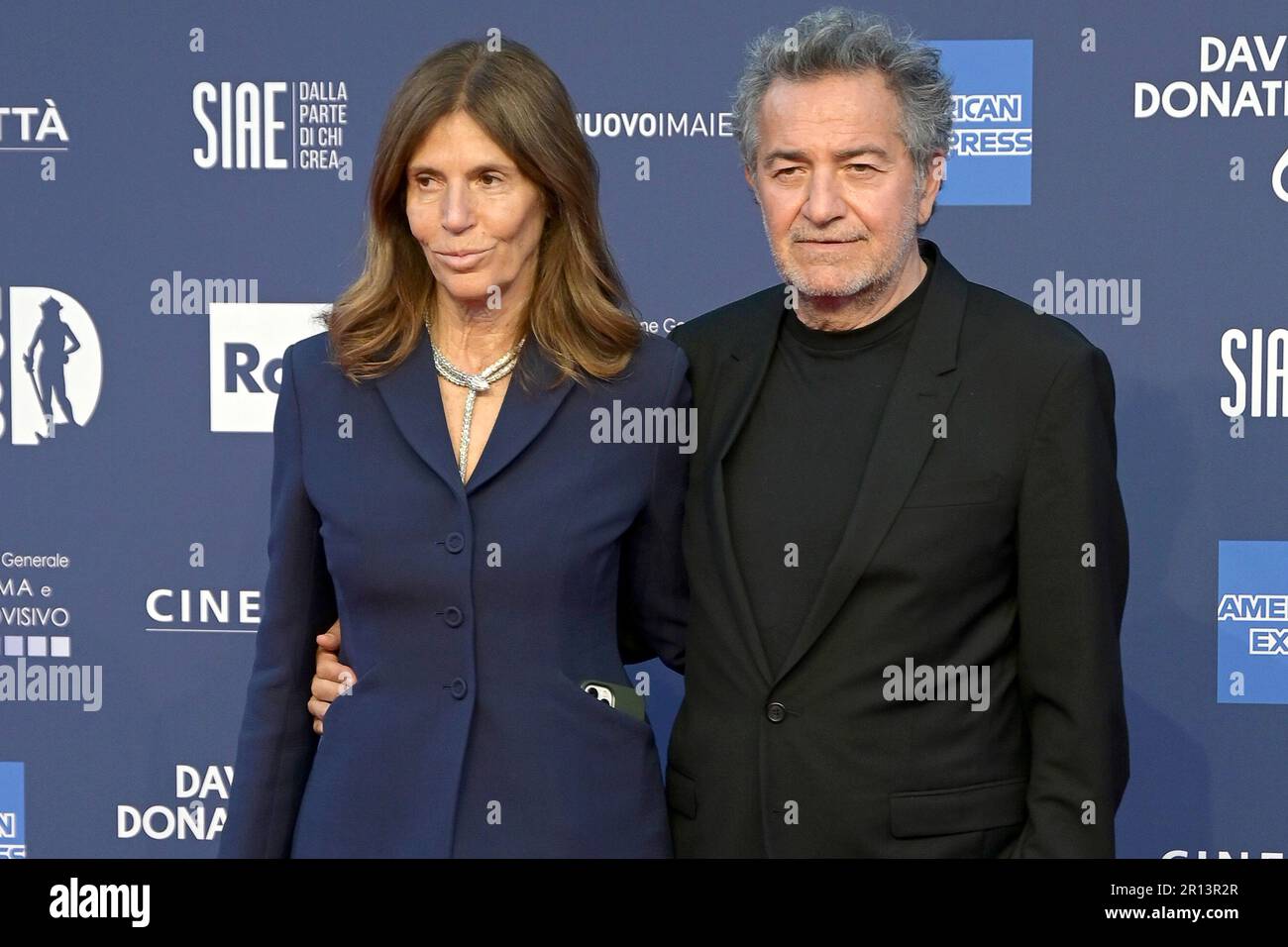 Rom, Italien. 10th May, 2023. Pietro Valsecchi, mit Ehefrau Camilla ...