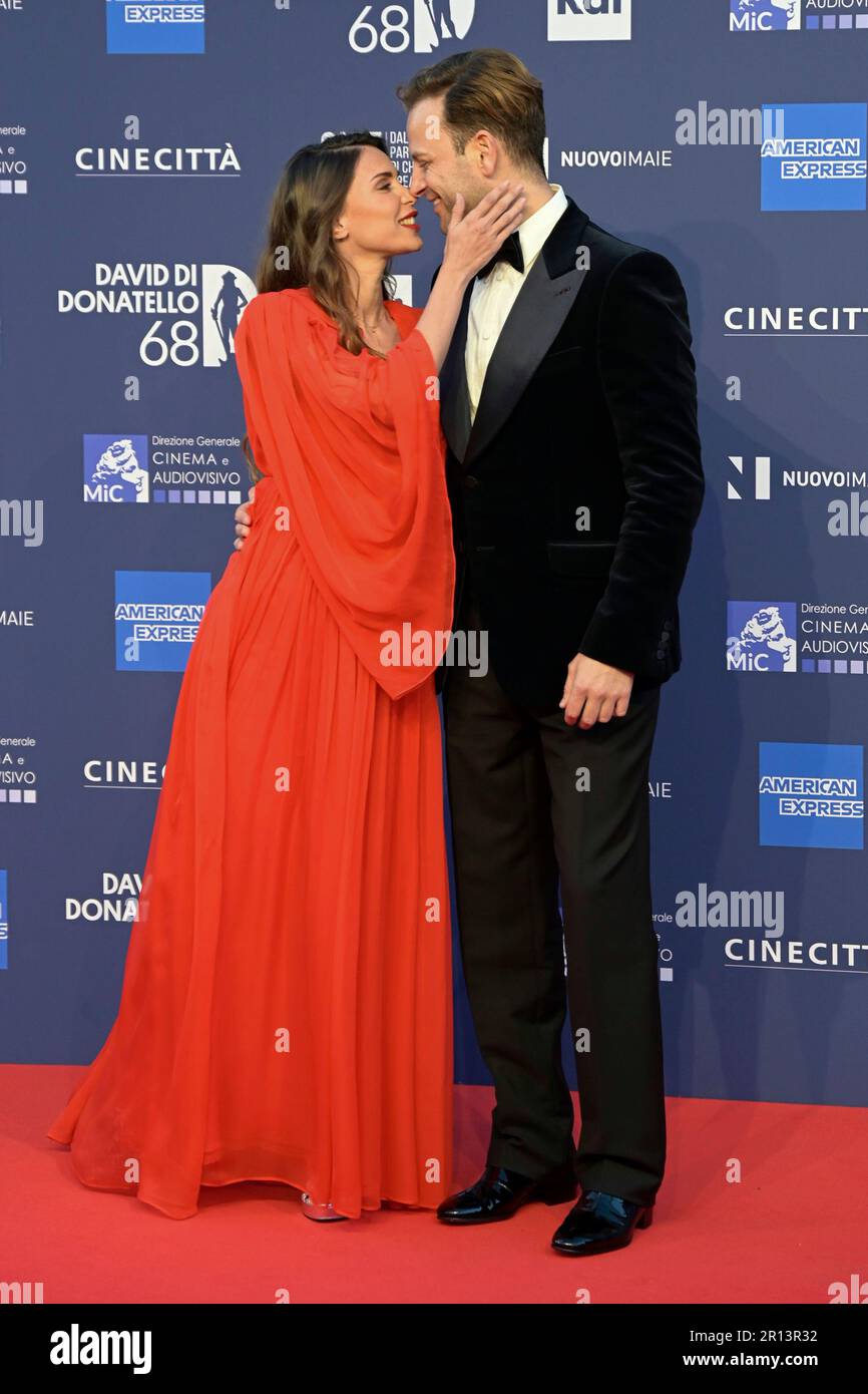 Rom, Italien. 10th May, 2023. Alessandro Borghi mit Partnerin Irene ...