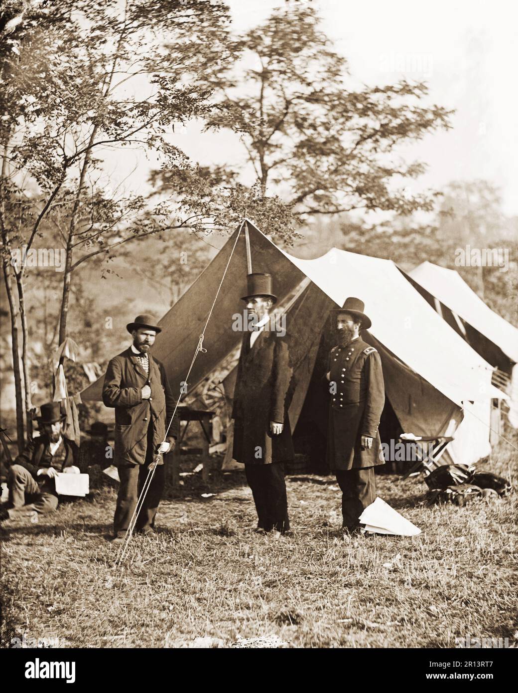 Allan Pinkerton, President Abraham Lincoln, and Maj. Gen. John A ...