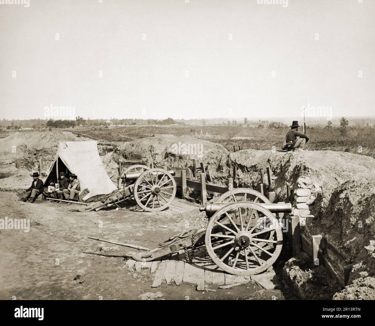 View from Confederate fort, east of Peachtree Street, looking east ...
