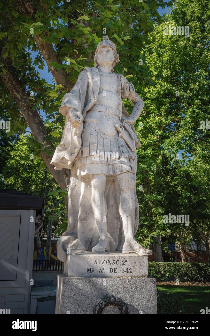 Statue of King Alfonso II of Asturias at Plaza de Oriente Square ...