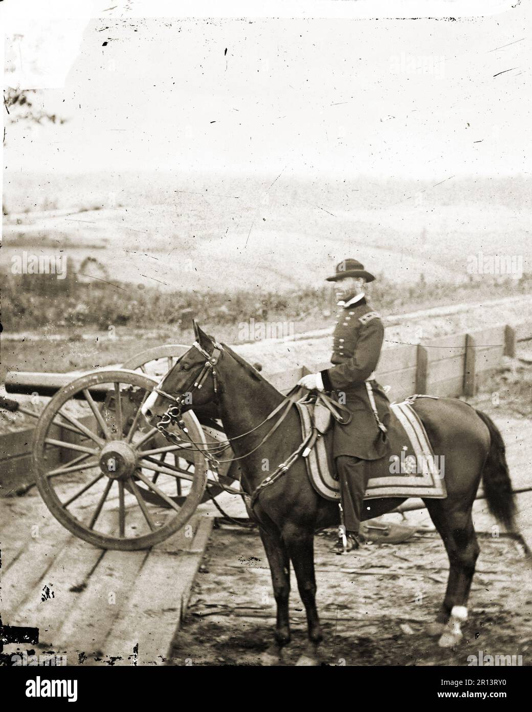 Gen. William T. Sherman on horseback at Federal Fort No. 7-Atlanta, Ga ...