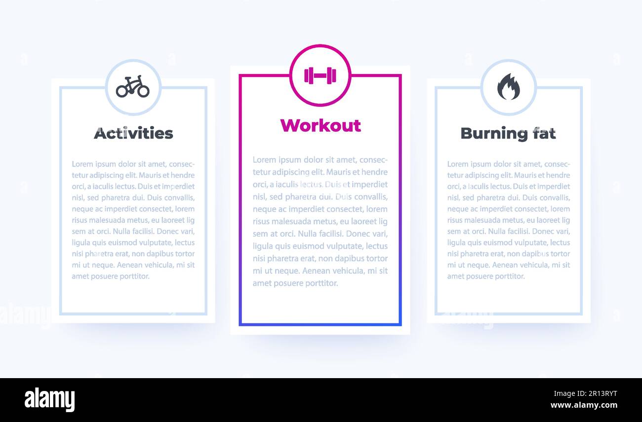 Fitness and workout banners with icons Stock Vector Image & Art - Alamy