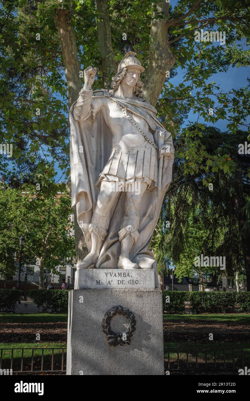 Statue of Visigothic King Wamba at Plaza de Oriente Square - Madrid ...