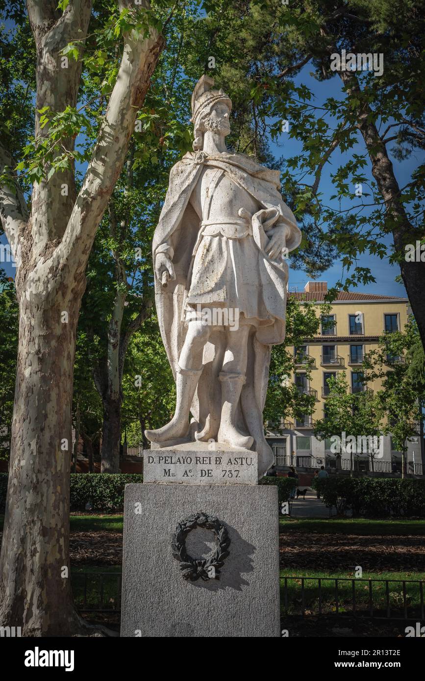 Statue of King Pelagius of Asturias (Don Pelayo) at Plaza de Oriente ...