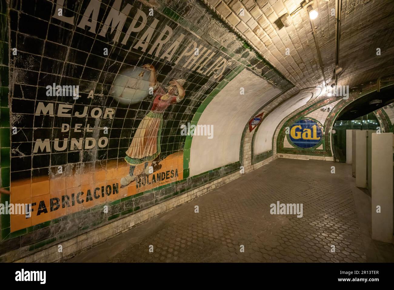 Vintage Advertising Signs at former Chamberi Station of Madrid Metro ...