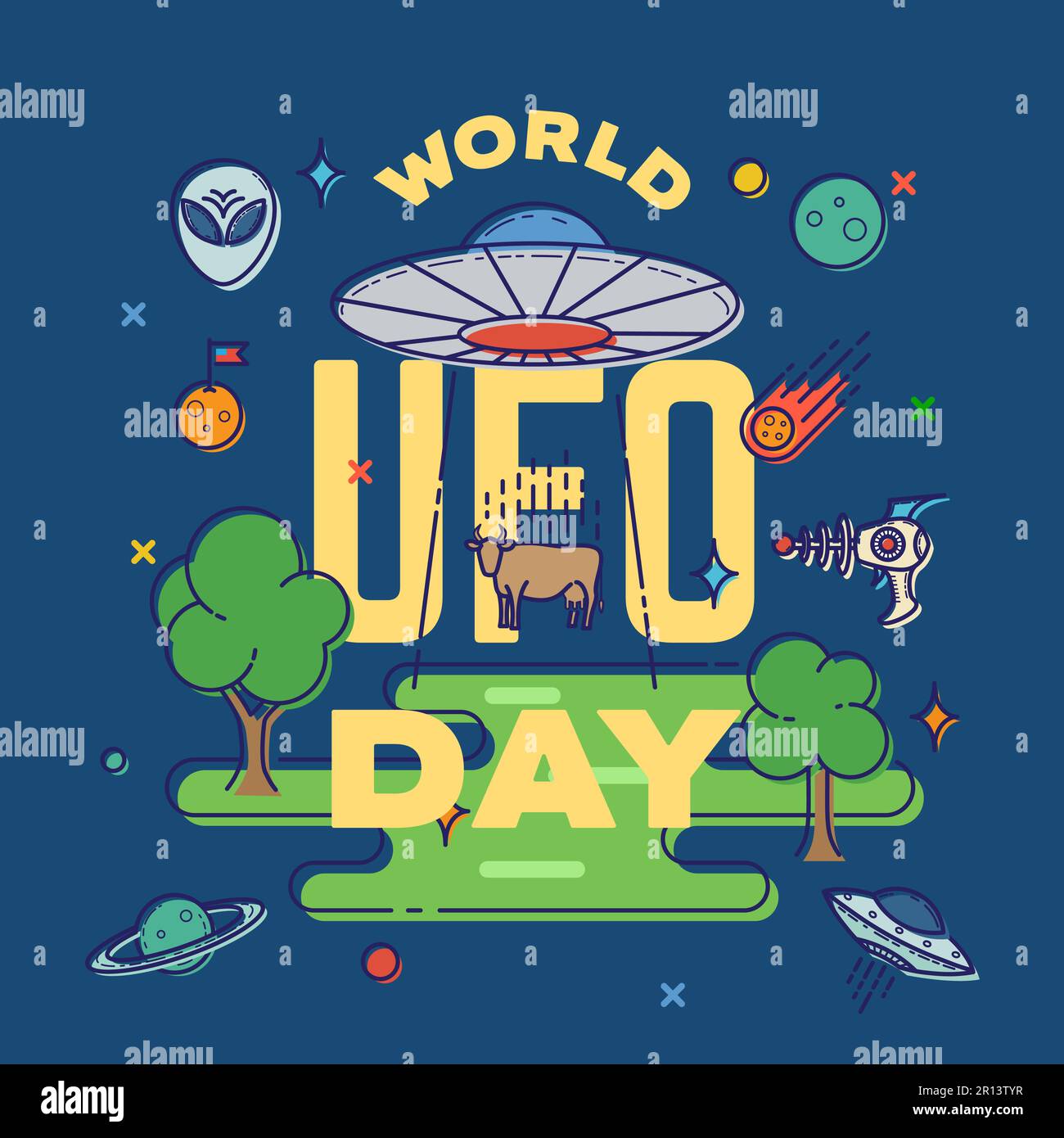 Ufo day Stock Vector Images - Alamy