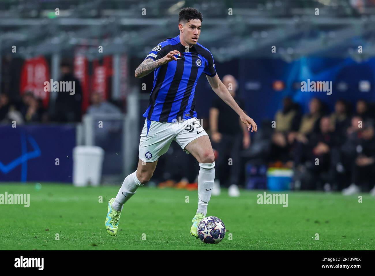 Milan, Italy. 10th May, 2023. Alessandro Bastoni of FC Internazionale in action during UEFA ...