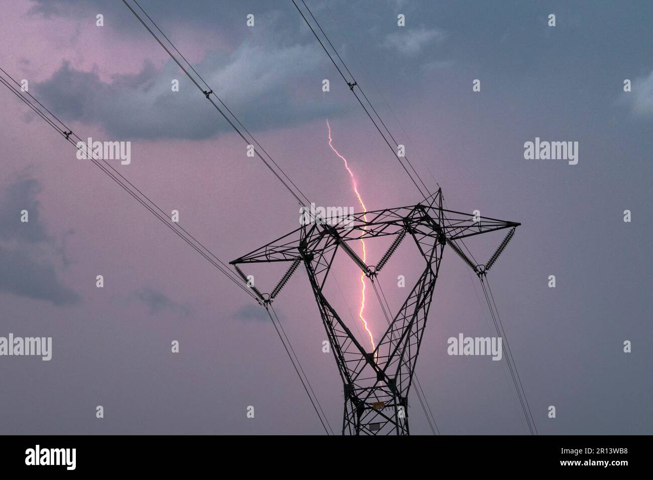 Energy transition power line Stock Photo - Alamy