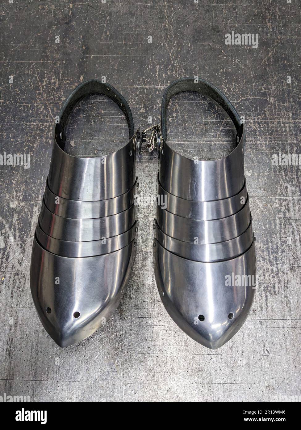 Shoes knight metal new sabatons, knightly armor Stock Photo - Alamy