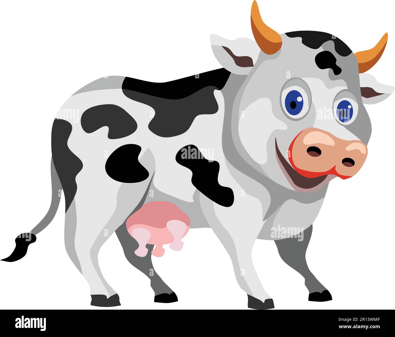 Black White Cow Baby Animal Cartoon Vector Stock Vector Image & Art - Alamy